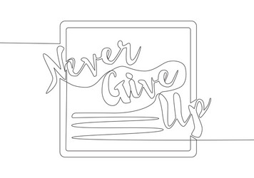 Single continuous line drawing of motivational Vector Image