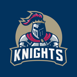 Knight on horse logo design Royalty Free Vector Image