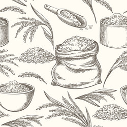 Rice seamless pattern Royalty Free Vector Image