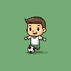 Soccer player hand-drawn comic football Royalty Free Vector
