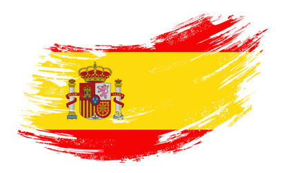Spanish flag brush grunge background Royalty Free Vector