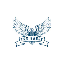Flying eagle spread the wings Royalty Free Vector Image