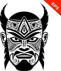 Bald head man beard tribal mask indigenous Vector Image