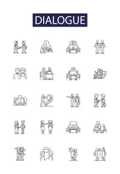 Talk line icons and signs converse Royalty Free Vector Image