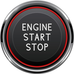 Engine start stop button car dashboard element Vector Image