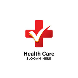 Medical check logo template health Royalty Free Vector Image
