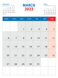 March 2023 Calendar Vector Images (over 3,000)
