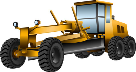 Motor grader side view Royalty Free Vector Image