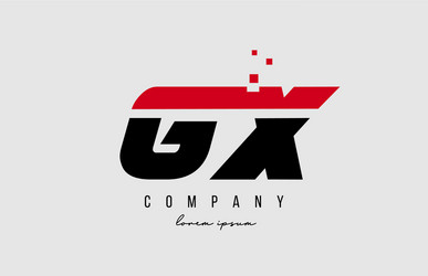 Grunge white red black alphabet letter x logo Vector Image