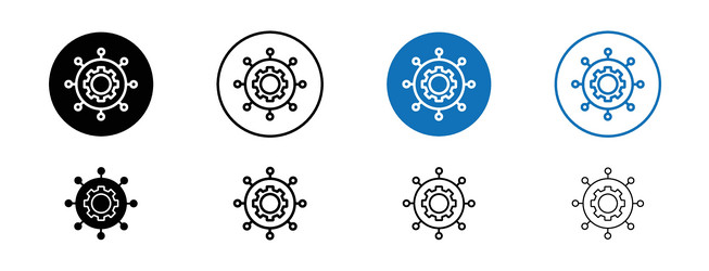 Skills icon set important expertise gear logo Vector Image