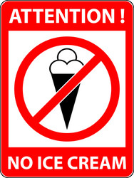 No ice cream food eat prohibited symbol Royalty Free Vector