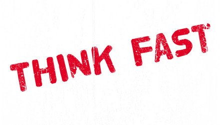 Think fast rubber stamp Royalty Free Vector Image