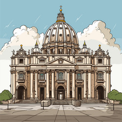 Mont saint-michel hand-drawn comic saint Vector Image