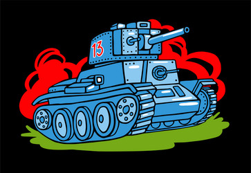 Cartoon tank isolated Royalty Free Vector Image