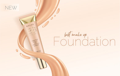 Foundation makeup advertising design template Vector Image
