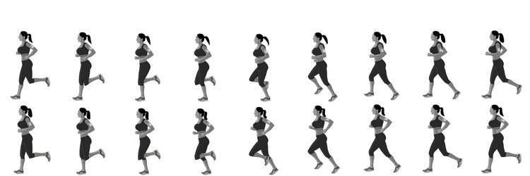 Woman Running Animation Frames Vector Images (88)