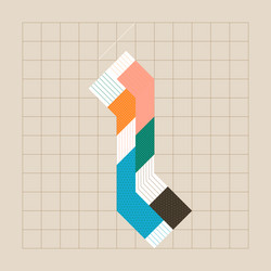 Grid based lettering design lowercase b Royalty Free Vector