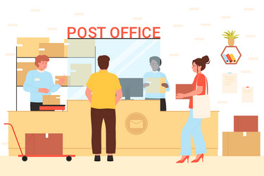 People at post office Royalty Free Vector Image