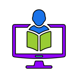 Descriptor expositor narrator icon Royalty Free Vector Image