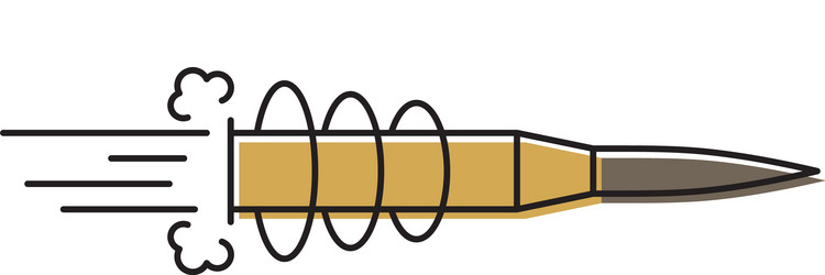 Flying bullet icon symbol isolated on white Vector Image