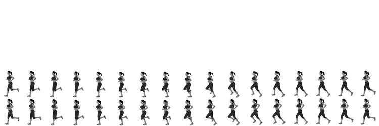 Girl run cycle animation sequence Royalty Free Vector Image