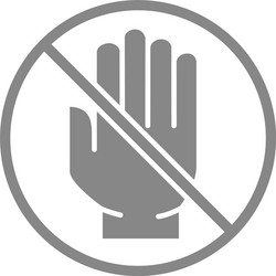 Human hand with prohibition sign line icon Vector Image