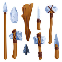 Cartoon stone age tools Royalty Free Vector Image