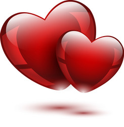 Two red hearts Royalty Free Vector Image - VectorStock