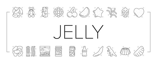 Jelly candy gummy bear fruit gum icons set Vector Image