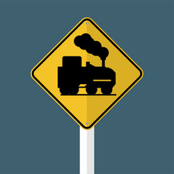 Railroad crossing symbol sign Royalty Free Vector Image