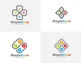 Set game logo template joystick design icon Vector Image