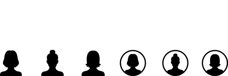 Business avatar profile black icon set collection Vector Image