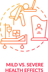 Mild vs severe health effects concept icon Vector Image