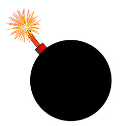 Cartoon bomb with long fuse Royalty Free Vector Image