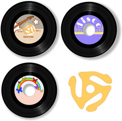Retro 45 rpm record labels Royalty Free Vector Image