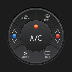 Air conditioner buttons set car dashboard black Vector Image