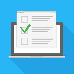 Computer tablet with checklist on screen Vector Image