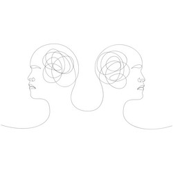 Confused thoughts and clear concept Royalty Free Vector