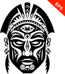 Red face tribal mask indigenous pacific islander Vector Image