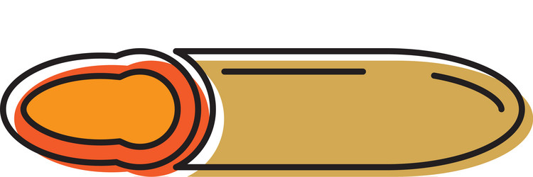 Flying bullet icon symbol isolated on white Vector Image