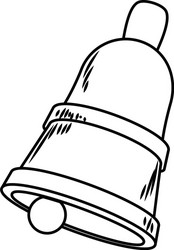 Handbell pop art cartoon Royalty Free Vector Image