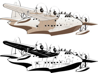 Old airplane propeller curtiss p-40 warhawk Vector Image