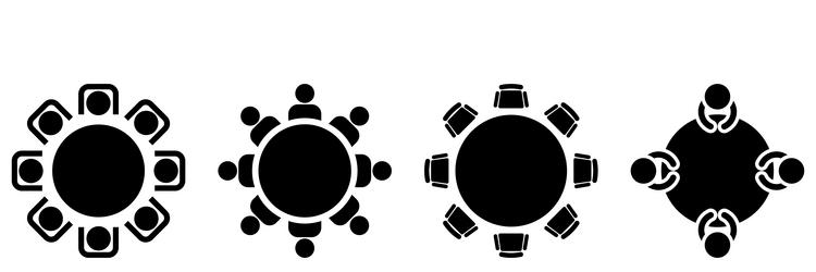 Round table and chairs top view icon isolated Vector Image