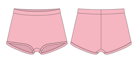 Girls knickers technical sketch children Vector Image