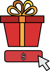 Silhouette gift box present isolated icon Vector Image