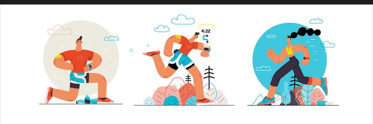 Runners - a set of running Royalty Free Vector Image