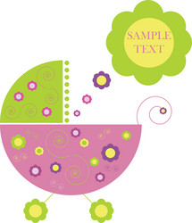 Pink pram Royalty Free Vector Image - VectorStock