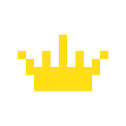 Pixel art crown 8 bit king icon retro style queen Vector Image