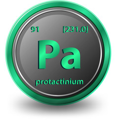 Protactinium chemical element chemical symbol Vector Image