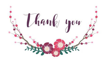 Thank you horizontal card hand drawn Royalty Free Vector